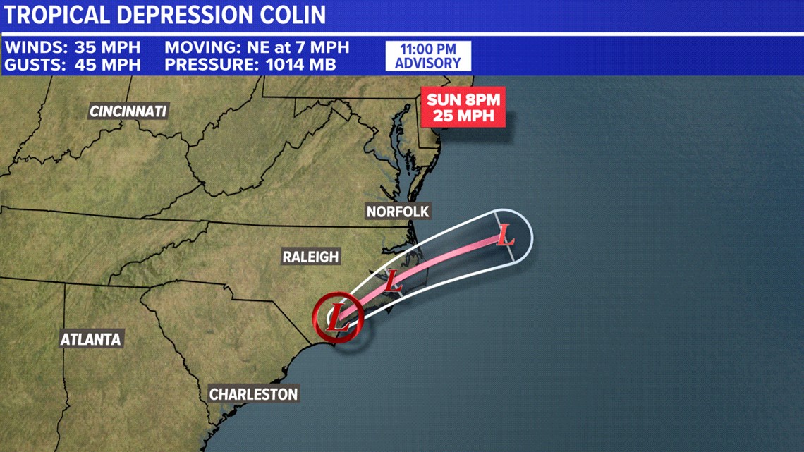 Tropical Storm Colin forms off the Carolina coast | 13newsnow.com