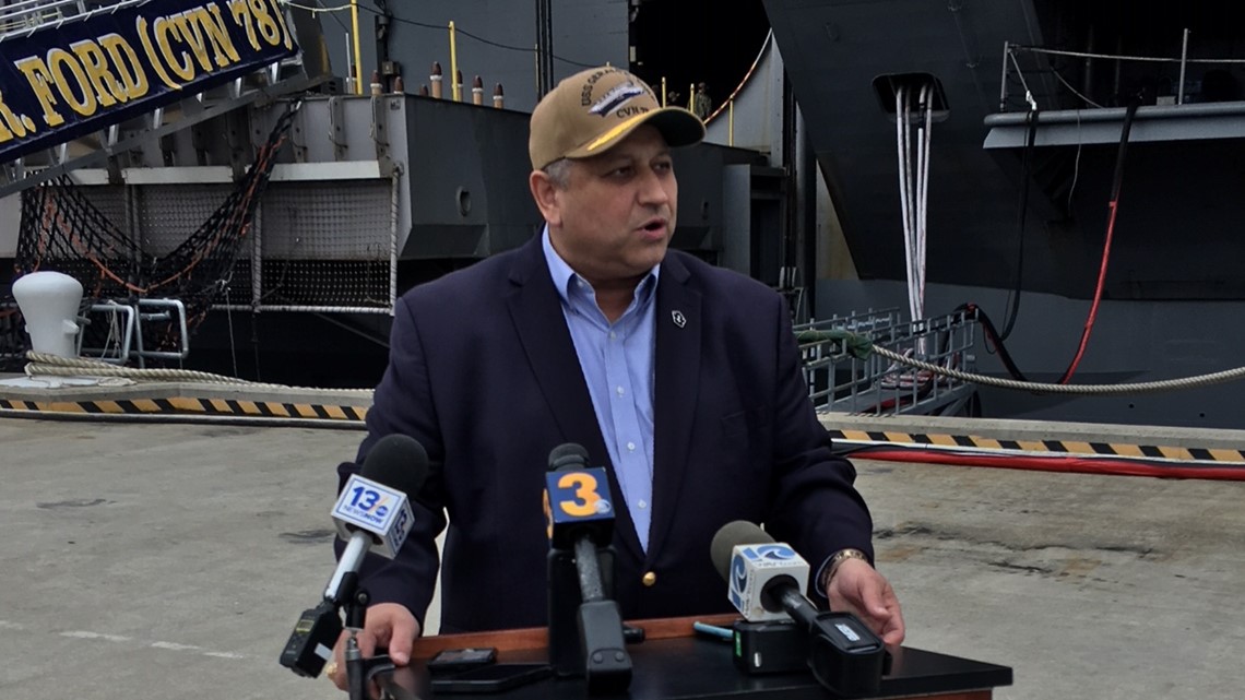 Navy Secretary Carlos Del Toro visits USS Gerald R. Ford | 13newsnow.com