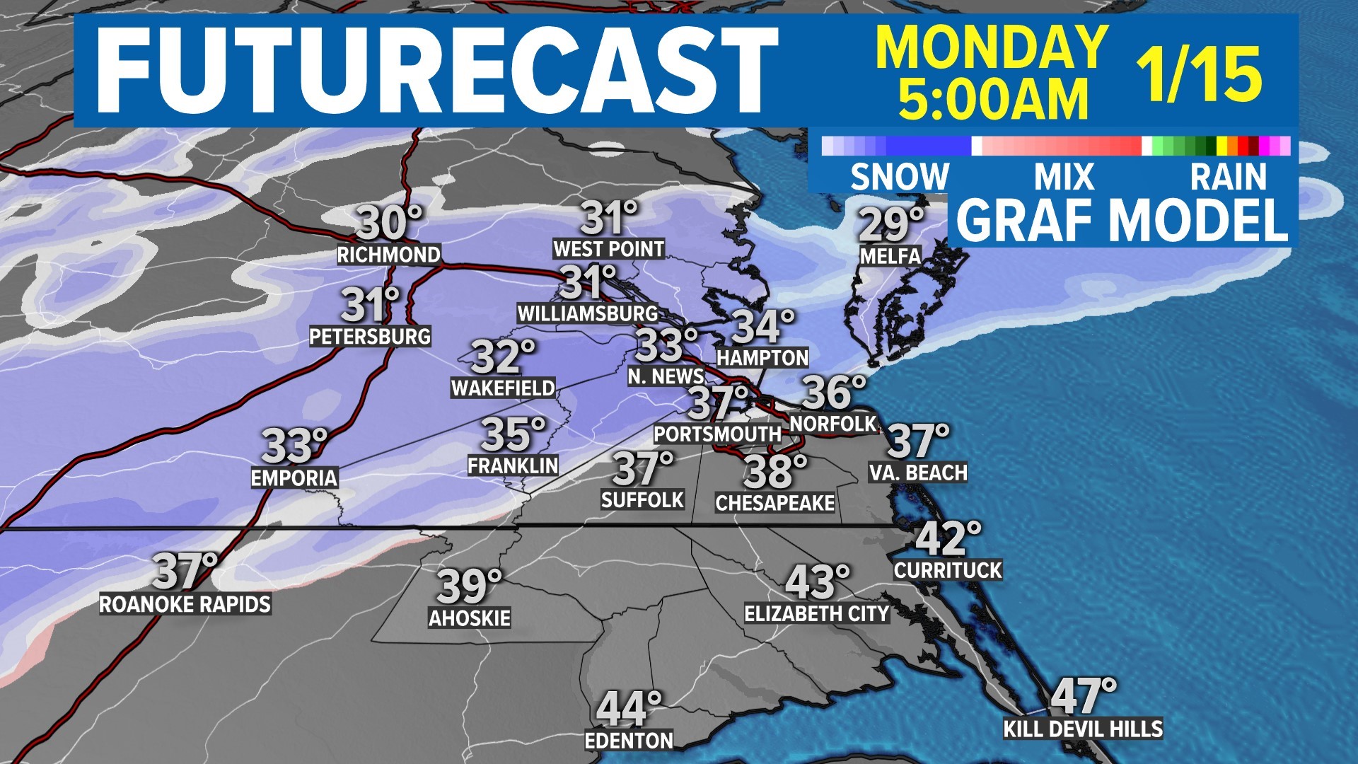 Arctic cold front expected in Virginia on Monday | 13newsnow.com