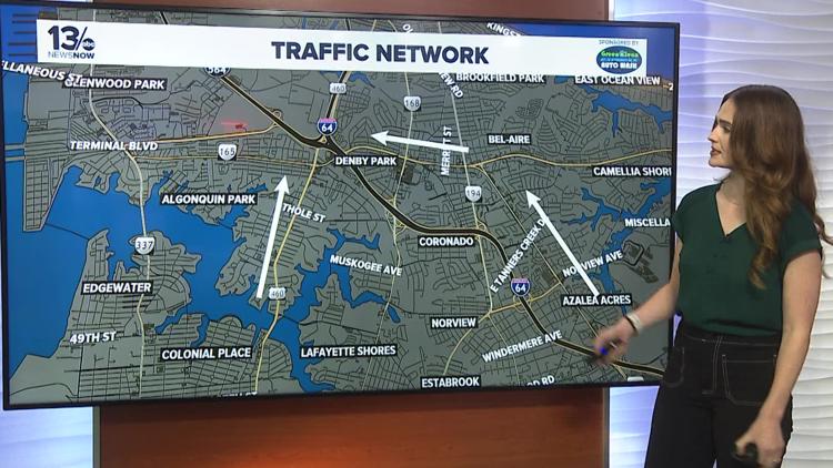VDOT encourages use free I-64 west lane in Norfolk amid new traffic ...