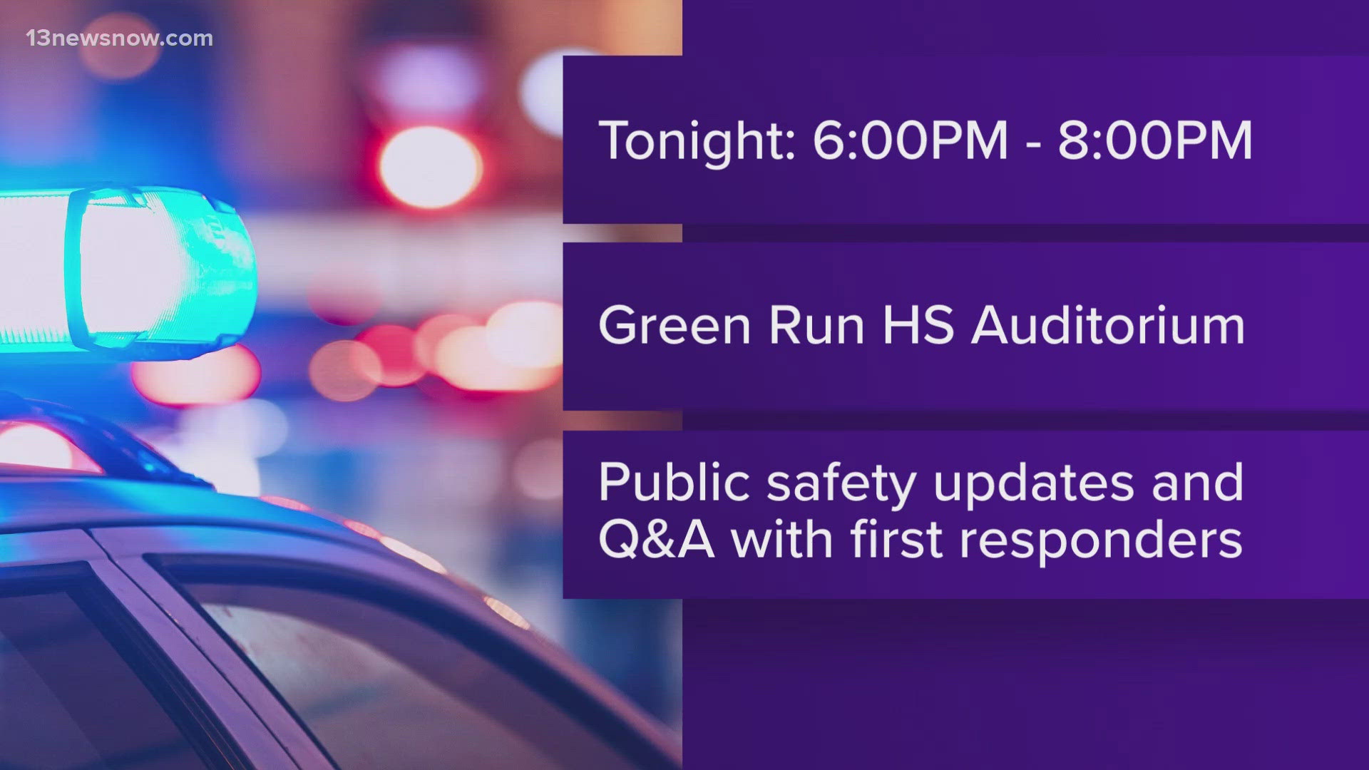 Public safety forum tonight in Virginia Beach | 13newsnow.com