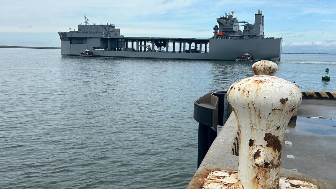 USNS Robert E. Simanek arrives at Naval Station Norfolk | 13newsnow.com