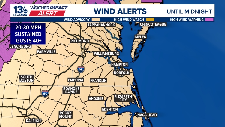 Coastal Virginia weather | Strong winds up to 60 mph, thunderstorms ...