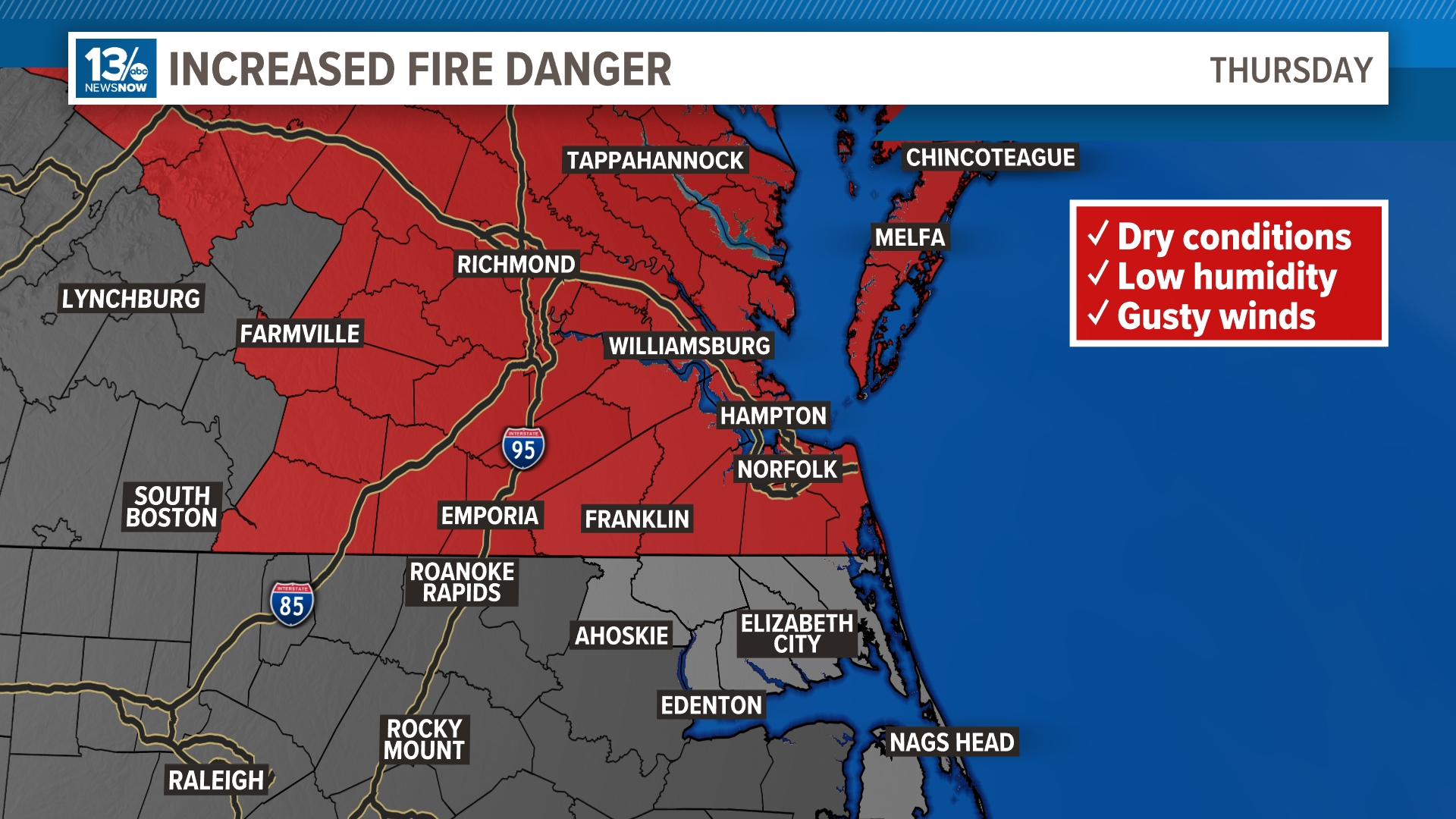 Gusty winds and low humidity elevate fire danger for Hampton Roads ...