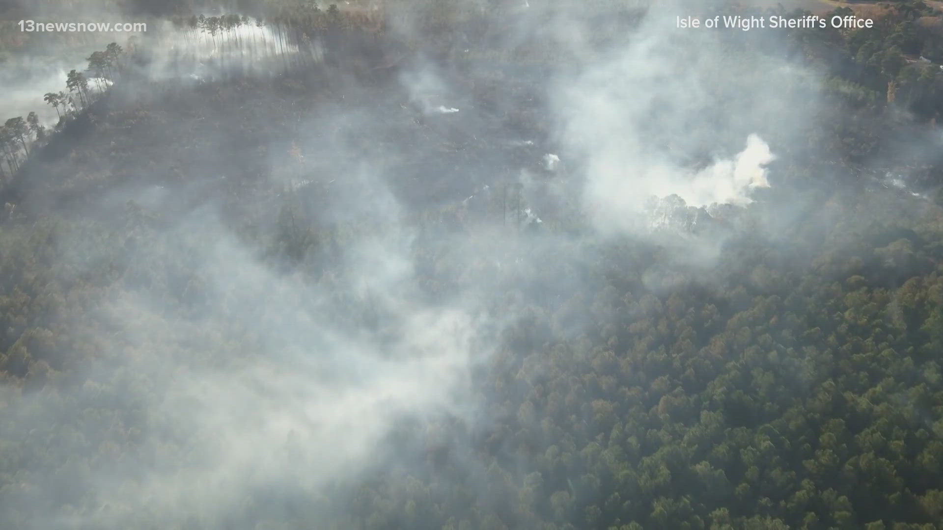 Large brush fire contained in Isle of Wight County | 13newsnow.com