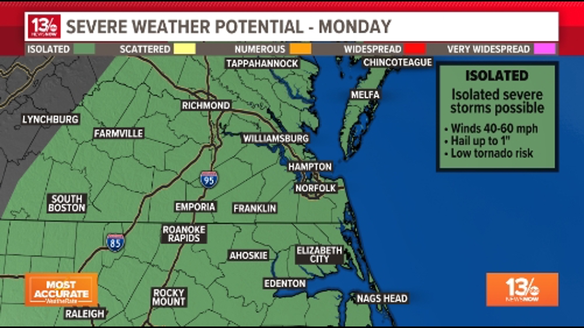 Chances for strong to severe storms Monday | 13newsnow.com