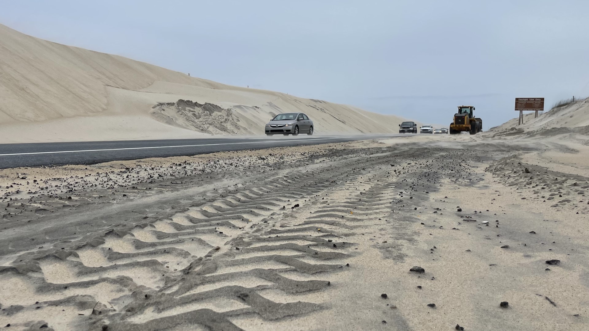 Crews clear Outer Banks NC 12 highway ahead of stormy weather ...