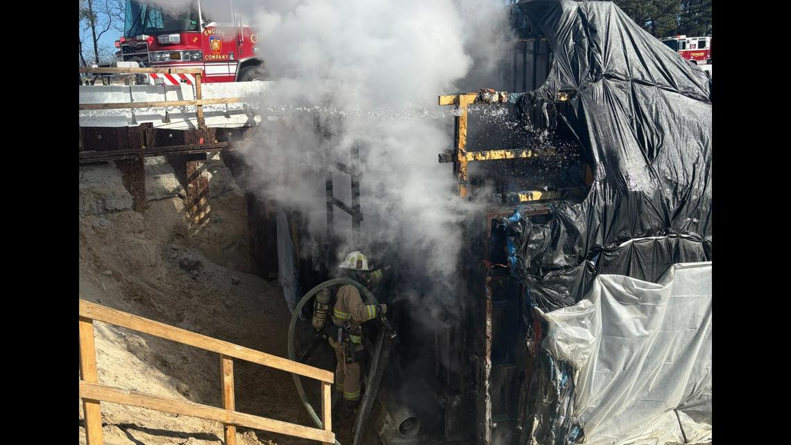 Firefighters contain blaze at interstate construction project in ...
