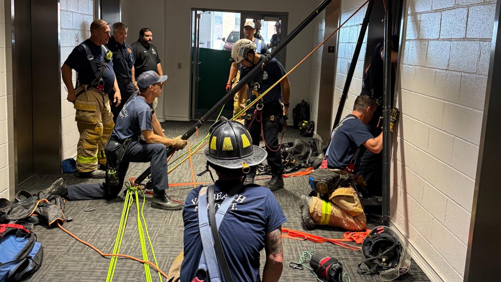 Dramatic elevator rescue: Woman trapped in Virginia Beach elevator ...