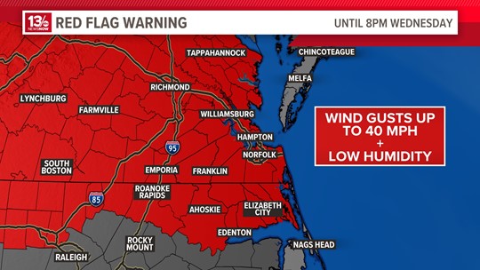Virginia, North Carolina under Red Flag Warning amid fire risk ...