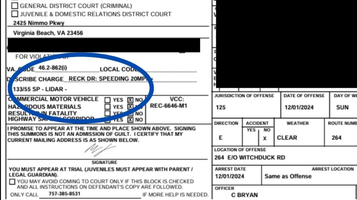 Driver cited for going 133 mph in Virginia Beach | 13newsnow.com