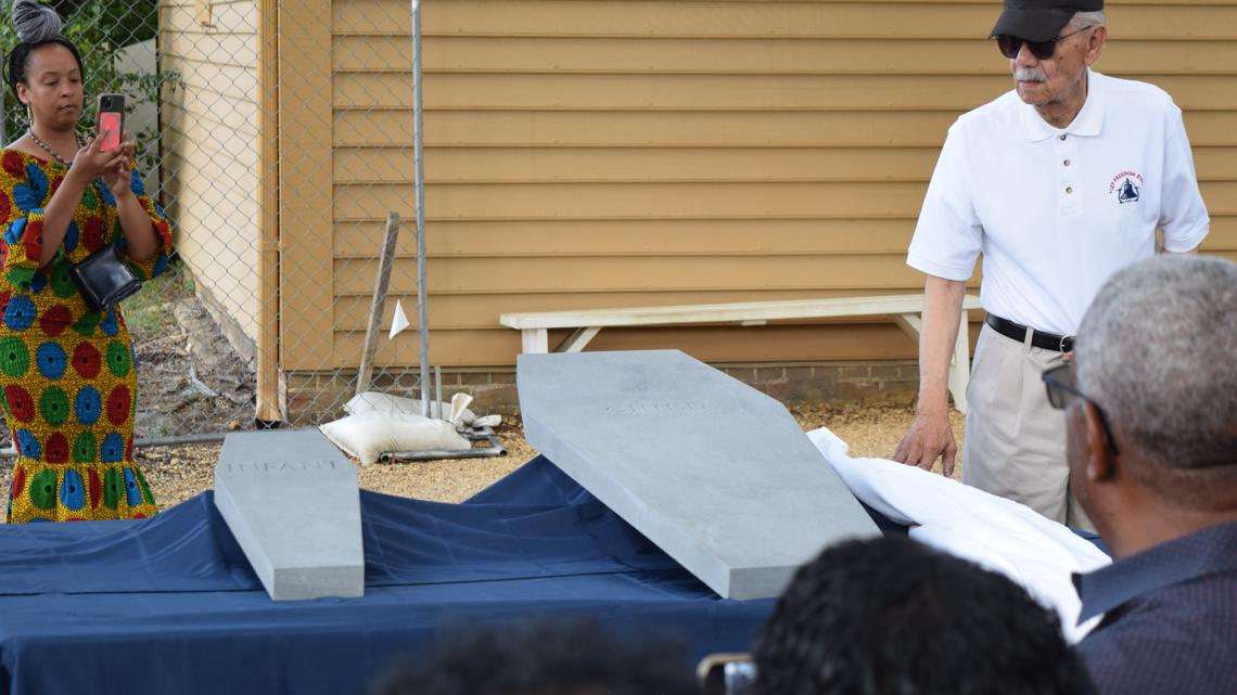 Burial markers unveiled to honor 62 graves discovered | 13newsnow.com