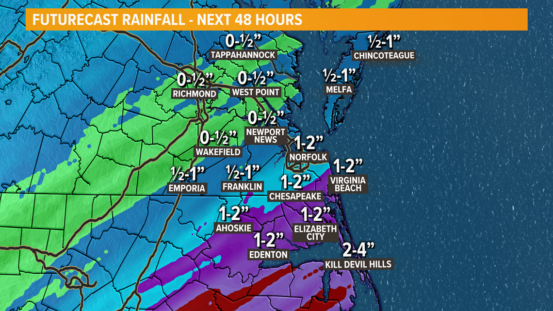 Ice reported on roads in Williamsburg; thunder, lots of rain in Hampton ...