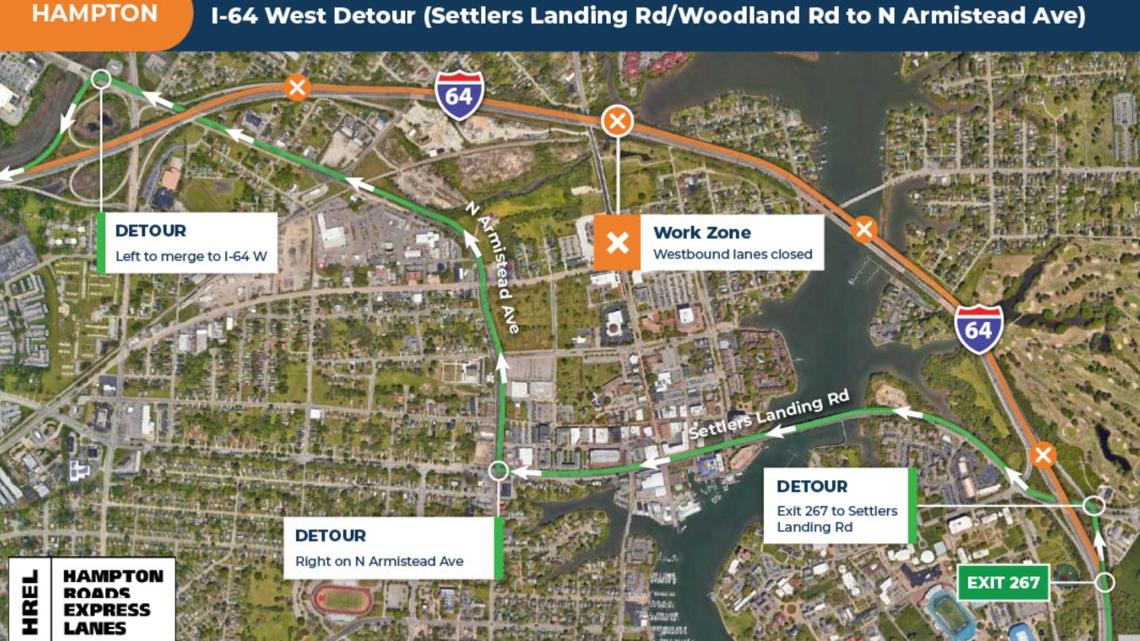 I-64 Hampton closures start July for Express Lanes project | 13newsnow.com