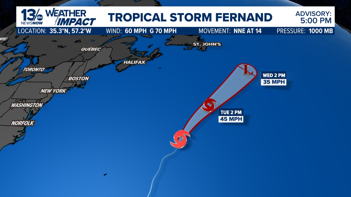 Hurricane Tracker: Tropical Storm Fernand tracks, forecast and updates ...
