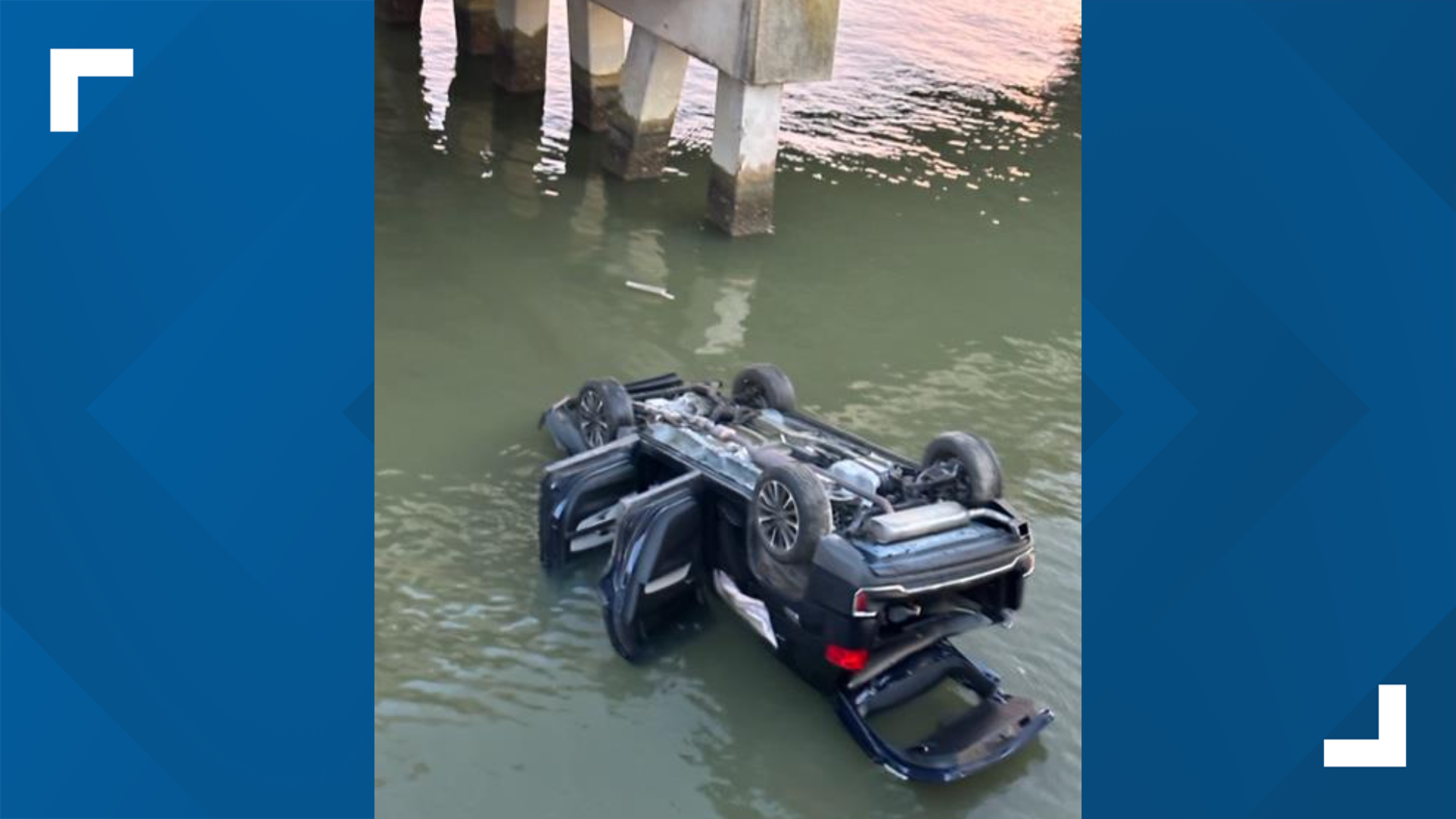 Sleeping driver ran off road into water by bridge | 13newsnow.com