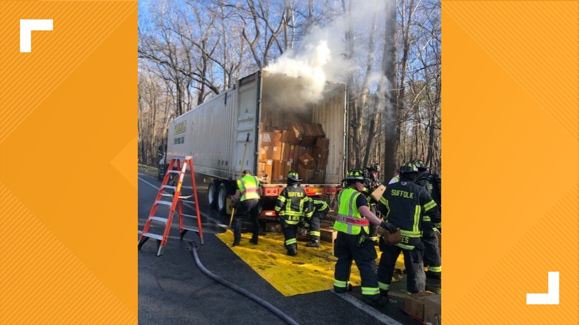 Tractor-trailer fire in Suffolk | 13newsnow.com