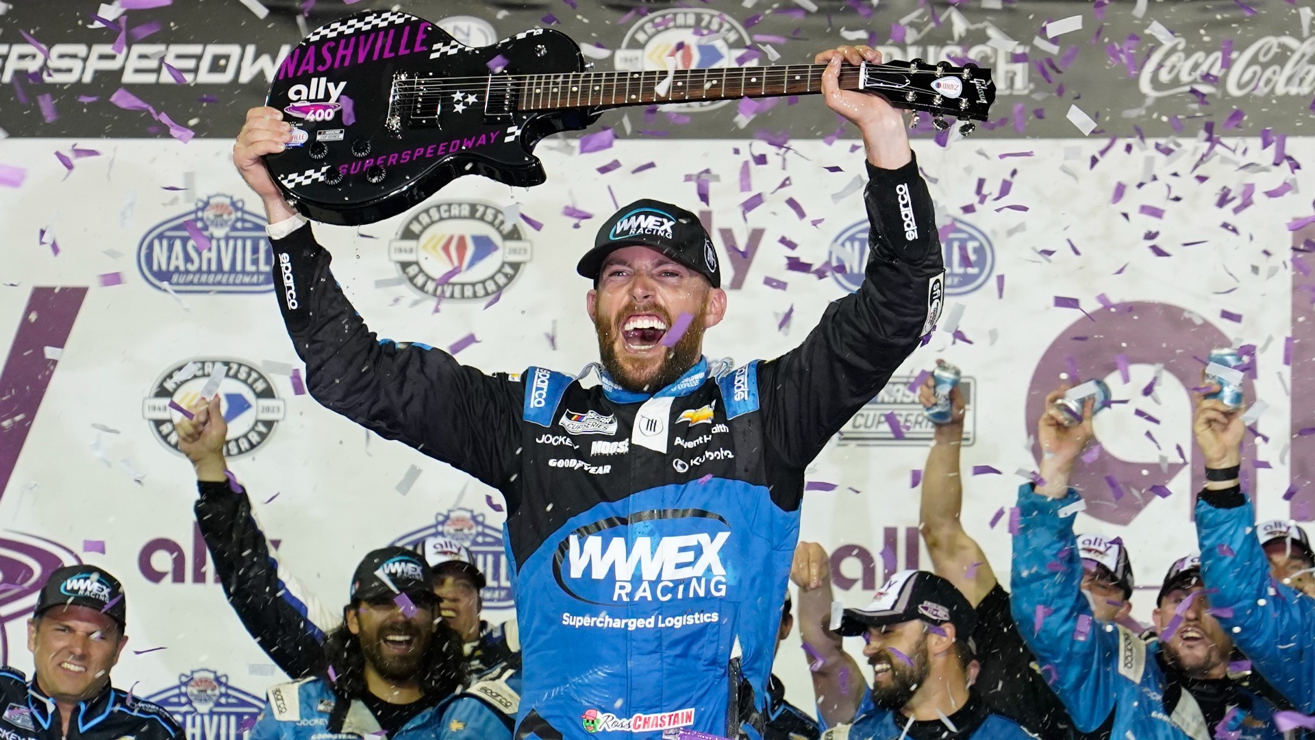Ross Chastain holds off Martin Truex Jr. to win at Nashville, 3rd ...