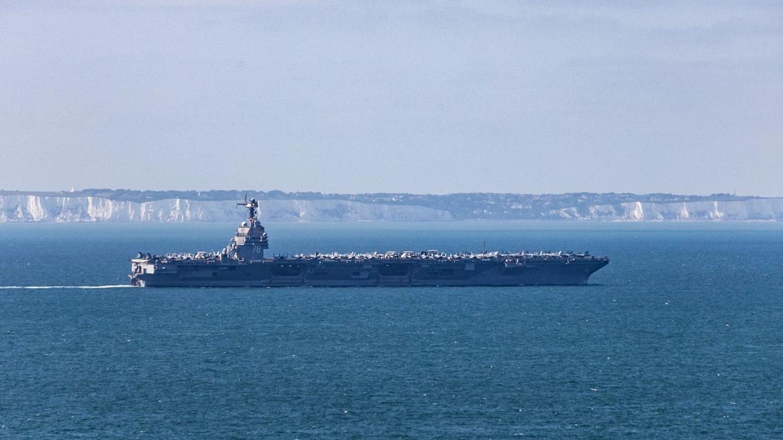 Gerald R. Ford strike group passes through Strait of Dover | 13newsnow.com