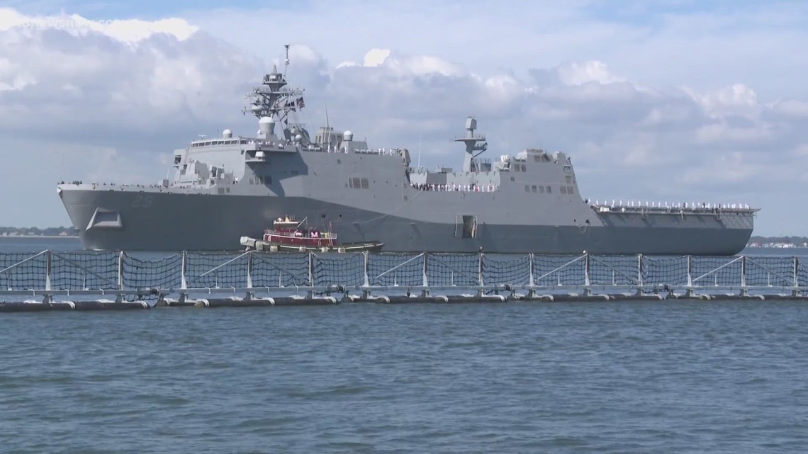 USS Richard M. McCool, Jr. arrives at its new home at Naval Station ...