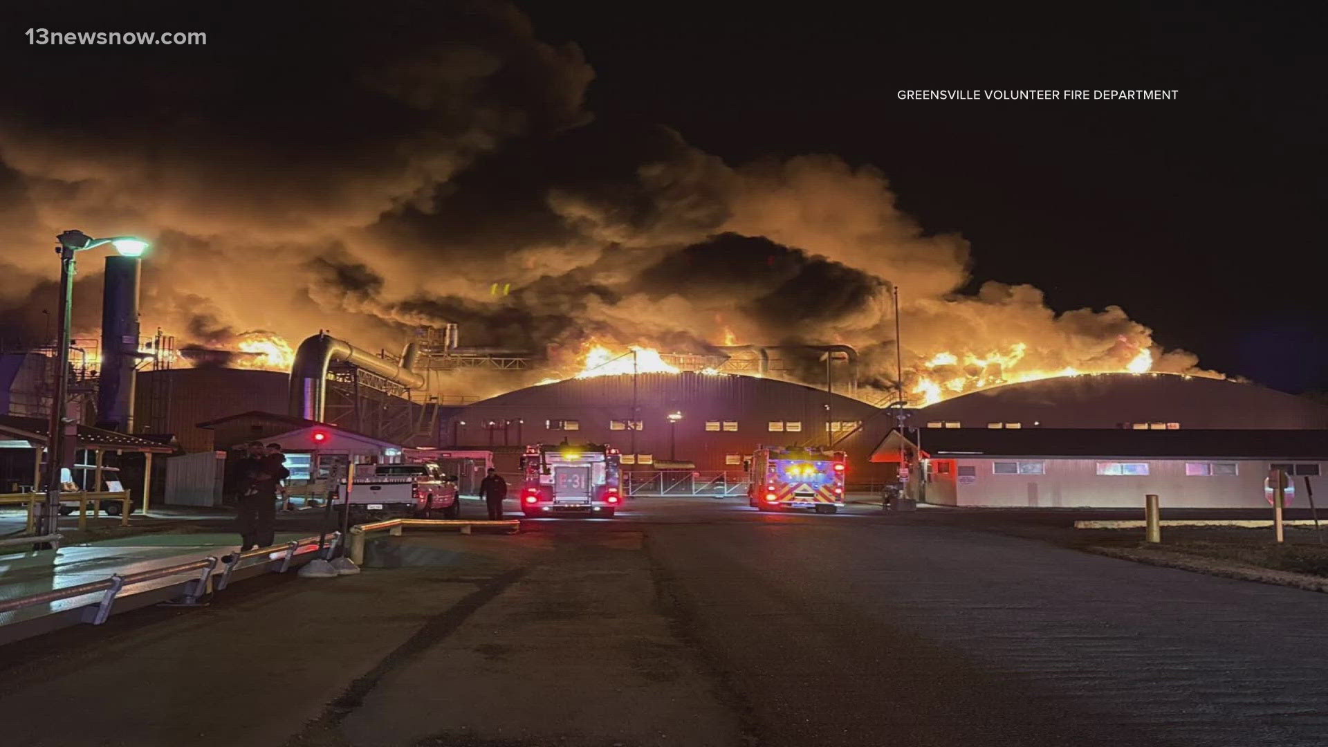 Massive fire at closed Georgia-Pacific plant in Emporia, Va ...