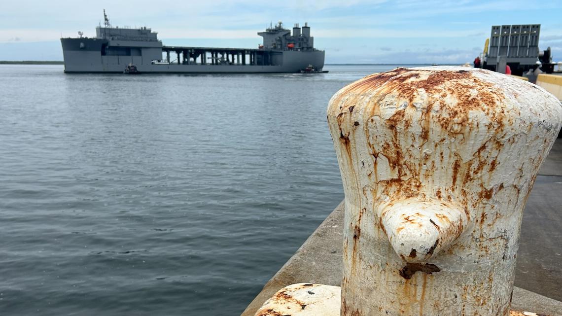 USNS Robert E. Simanek arrives at Naval Station Norfolk | 13newsnow.com