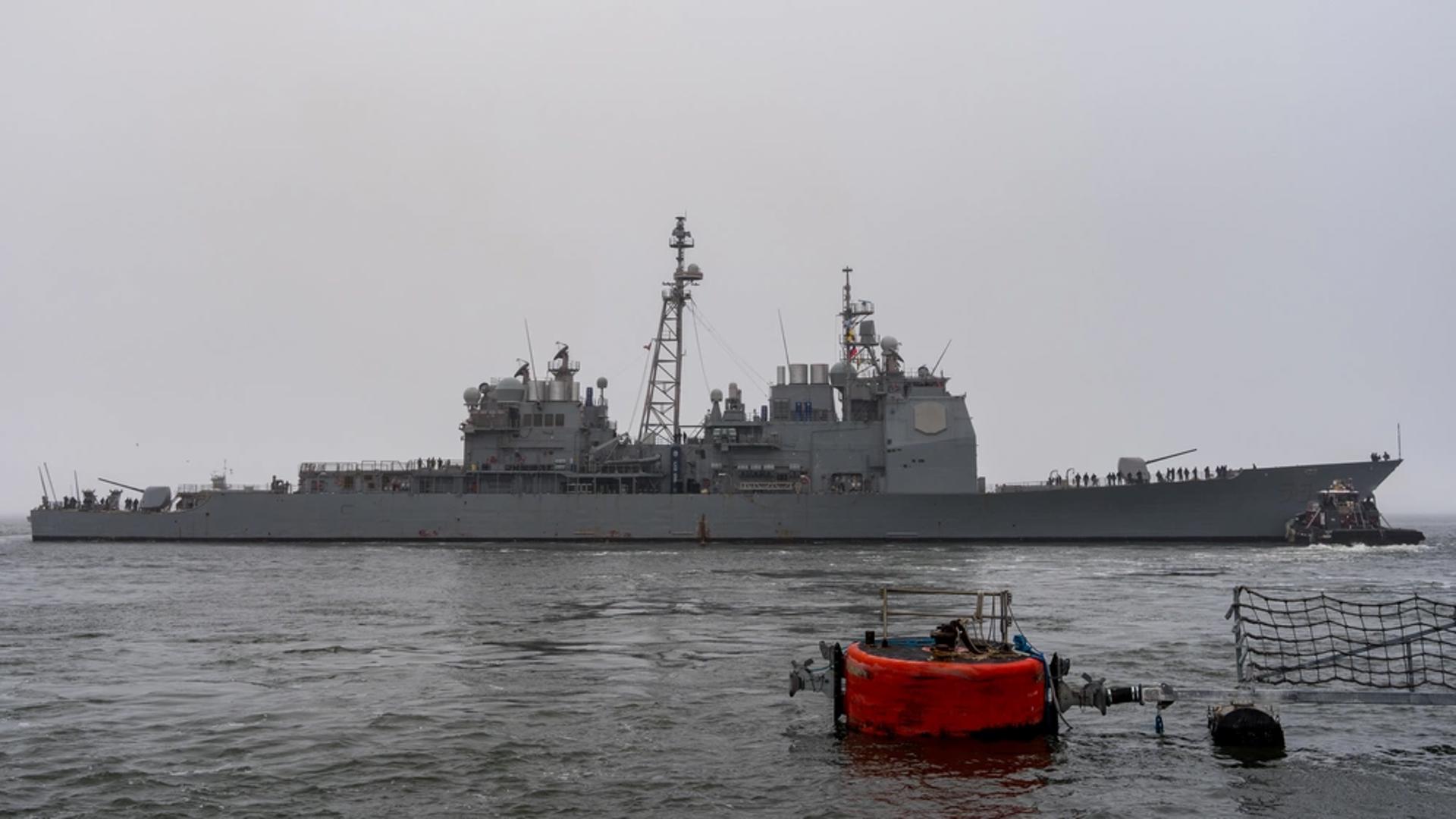 USS Leyte Gulf leaves Naval Station Norfolk for deployment | 13newsnow.com