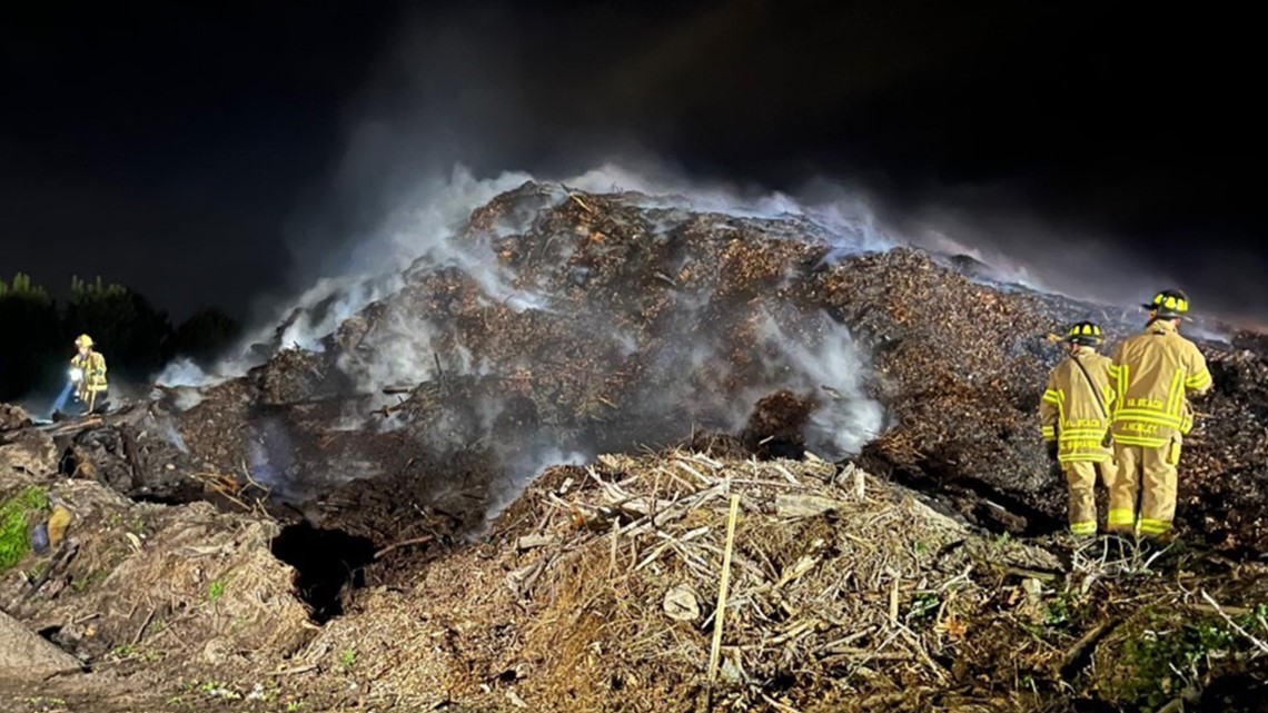 Large debris pile catches fire at Chesapeake's Greenbrier Farms ...