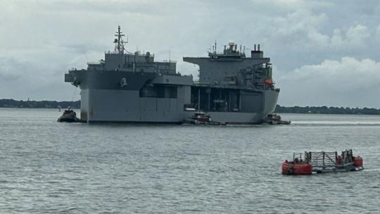 USNS Robert E. Simanek arrives at Naval Station Norfolk | 13newsnow.com