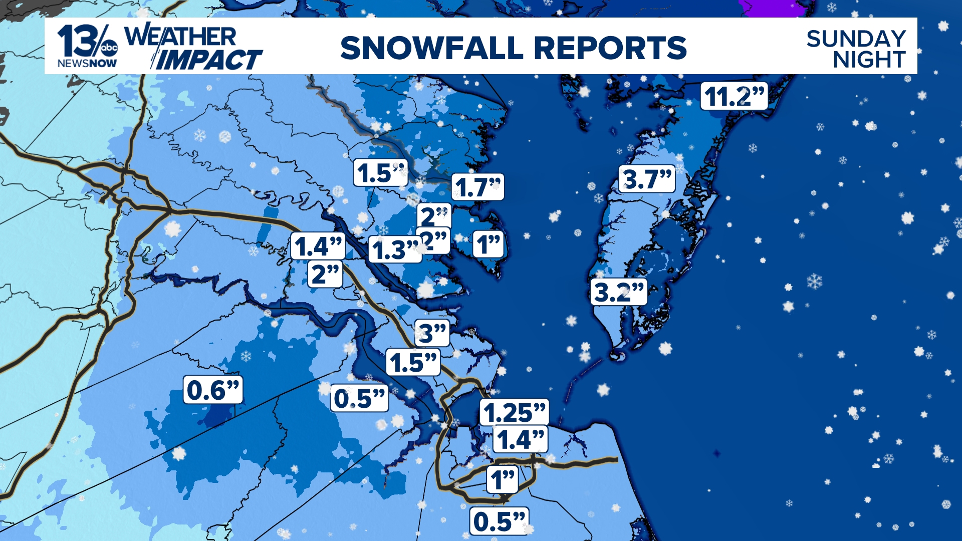 Coastal storm delivers snow as forecast; Eastern Shore sees heaviest ...