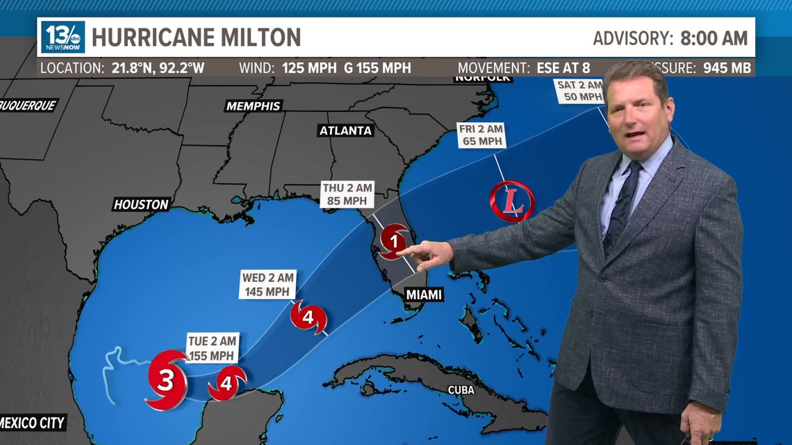 Hurricane Milton gains Category 3 status | 13newsnow.com
