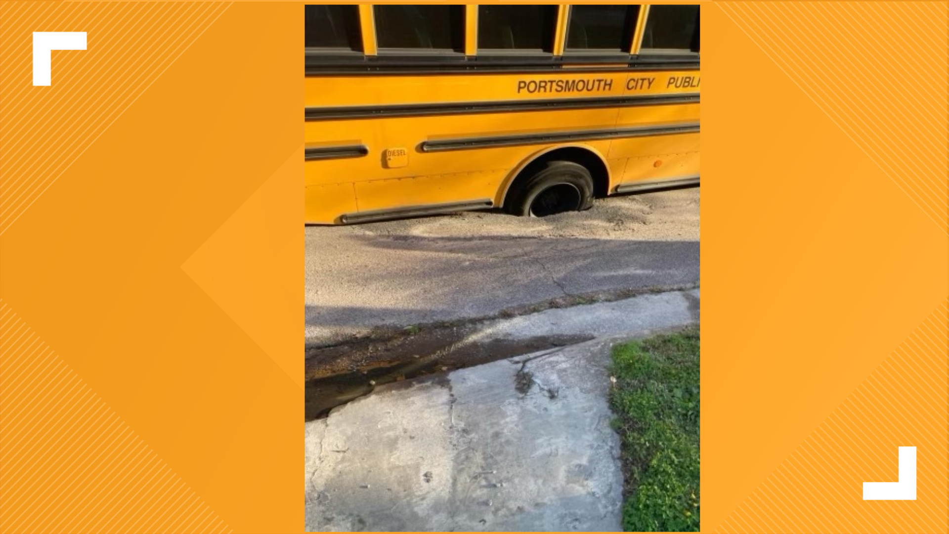 Portsmouth school bus falls into sinkhole | 13newsnow.com