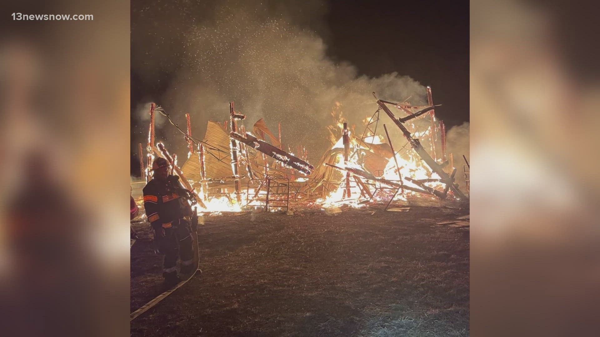 2 barn fires blaze in rural Chesapeake | 13newsnow.com