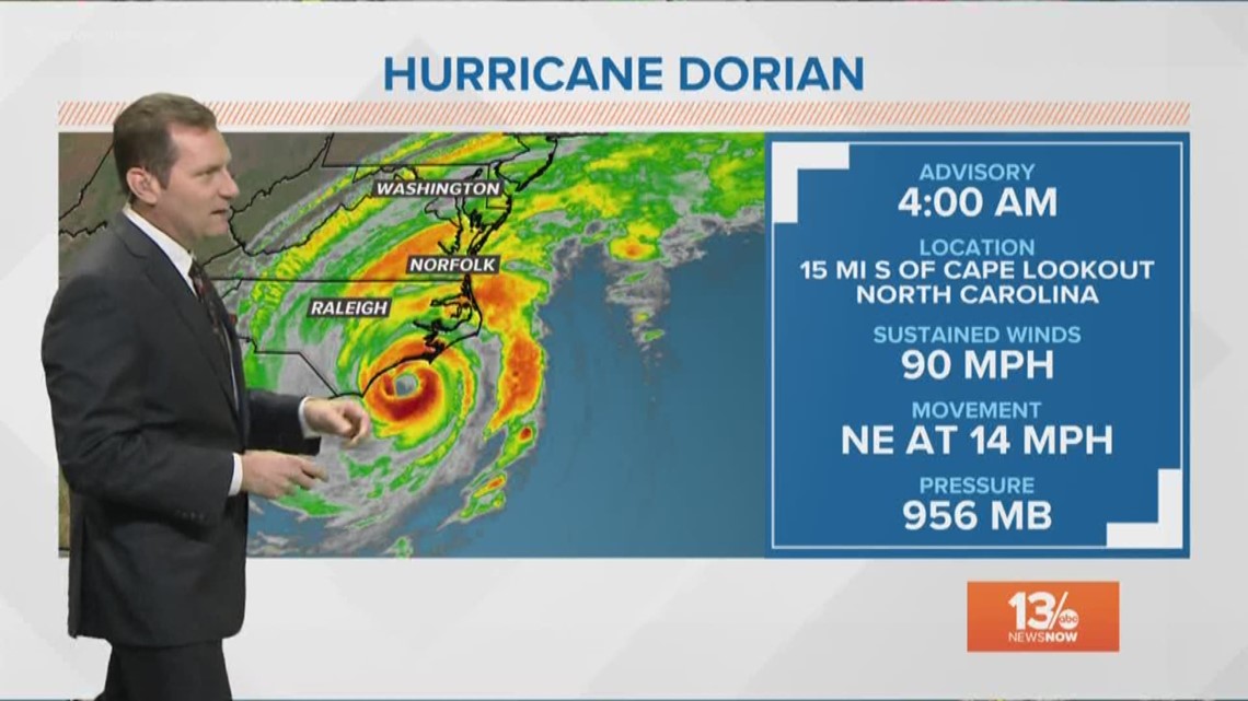 Hurricane Dorian update: The bands of Dorian starting to hit Hampton ...