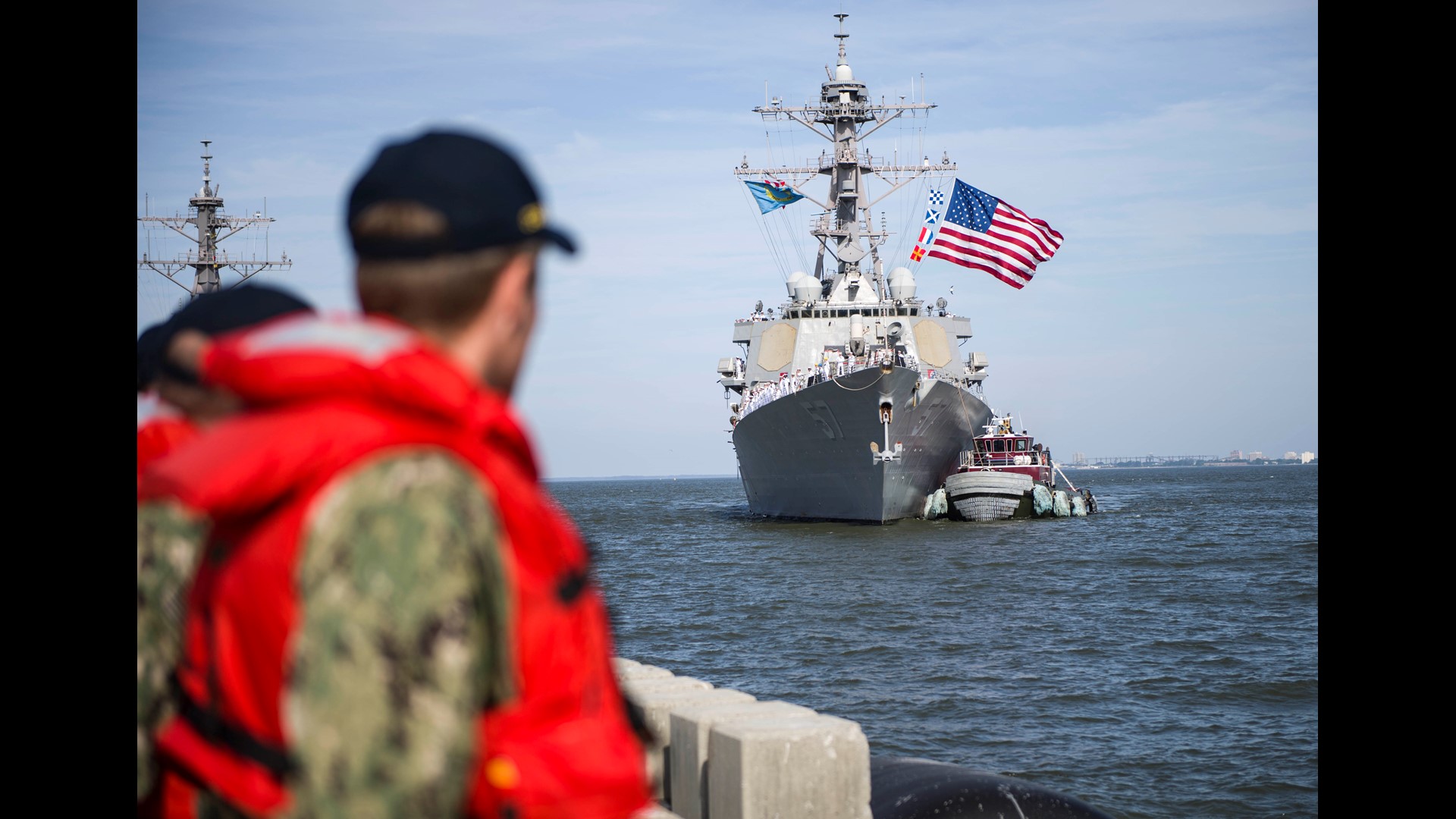 USS Mitscher returns to Naval Station Norfolk following deployment ...