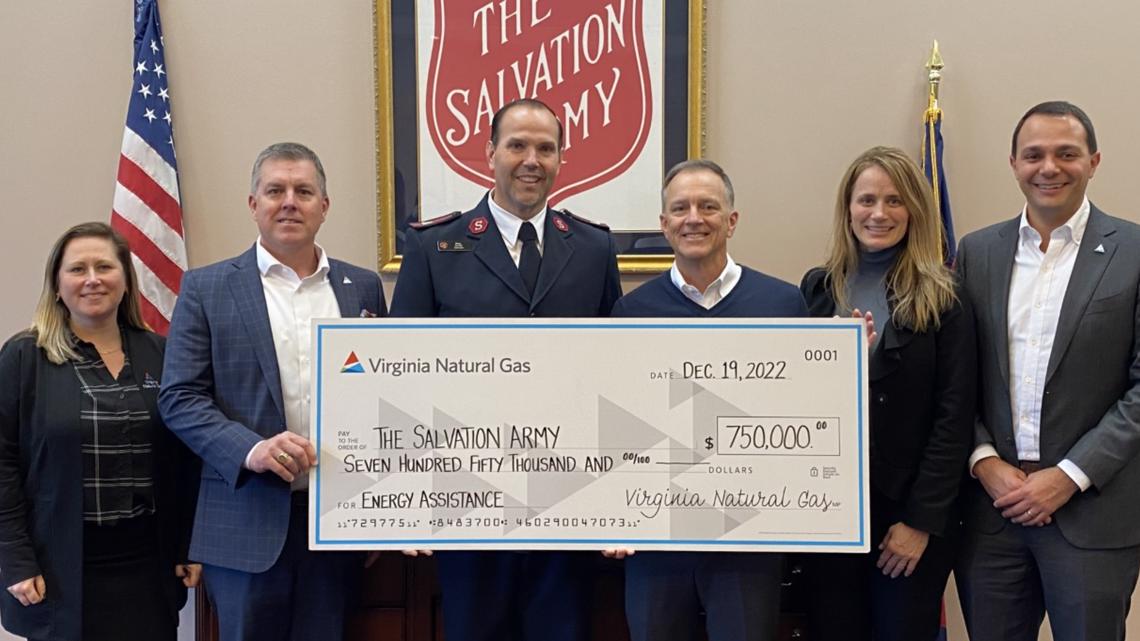 Virginia Natural Gas awards $750K check to Salvation Army | 13newsnow.com
