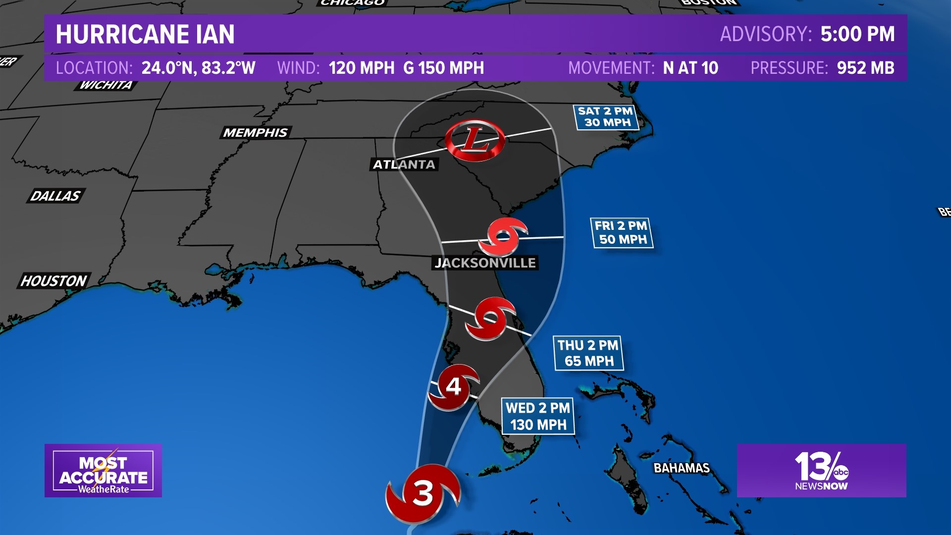 Hurricane Ian tracker and forecast path 2022 | 13newsnow.com