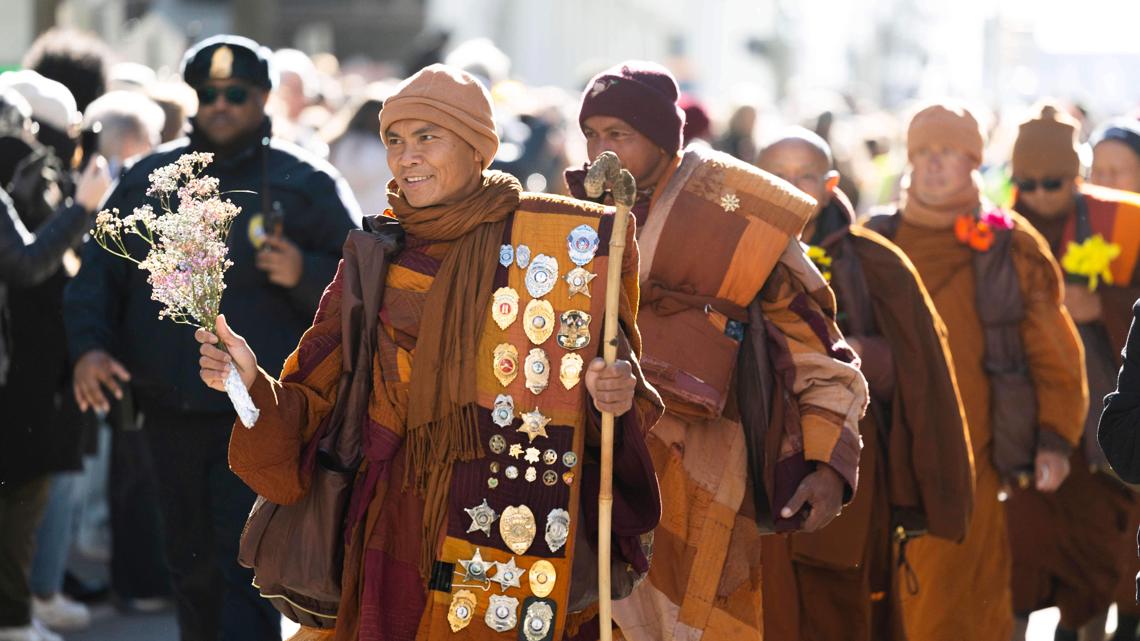 Richmond embraces Buddhist monks on 100th day of Walk for Peace ...