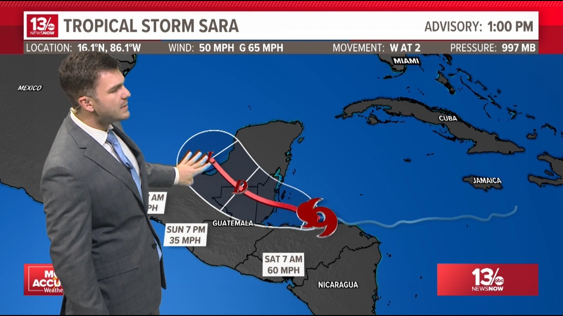 TRACKING THE TROPICS: Tropical Storm Sara forms in the Caribbean ...