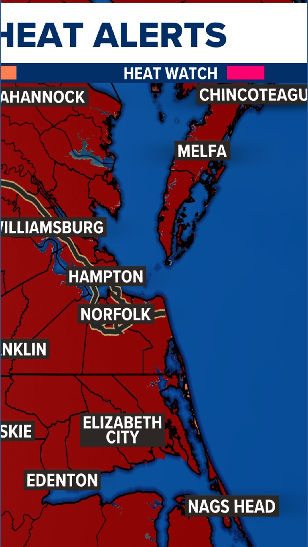 Extreme heat wave in Virginia, NC: Heat index up to 108°, alerts thru ...