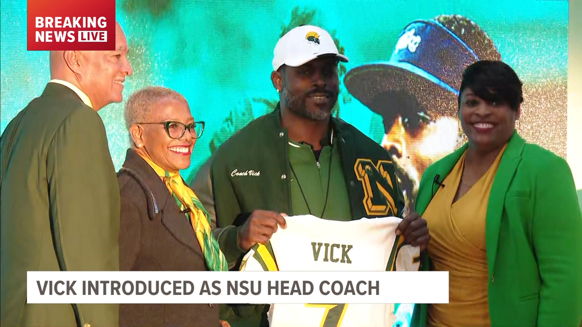 NSU officially introduces Michael Vick as new head football coach ...
