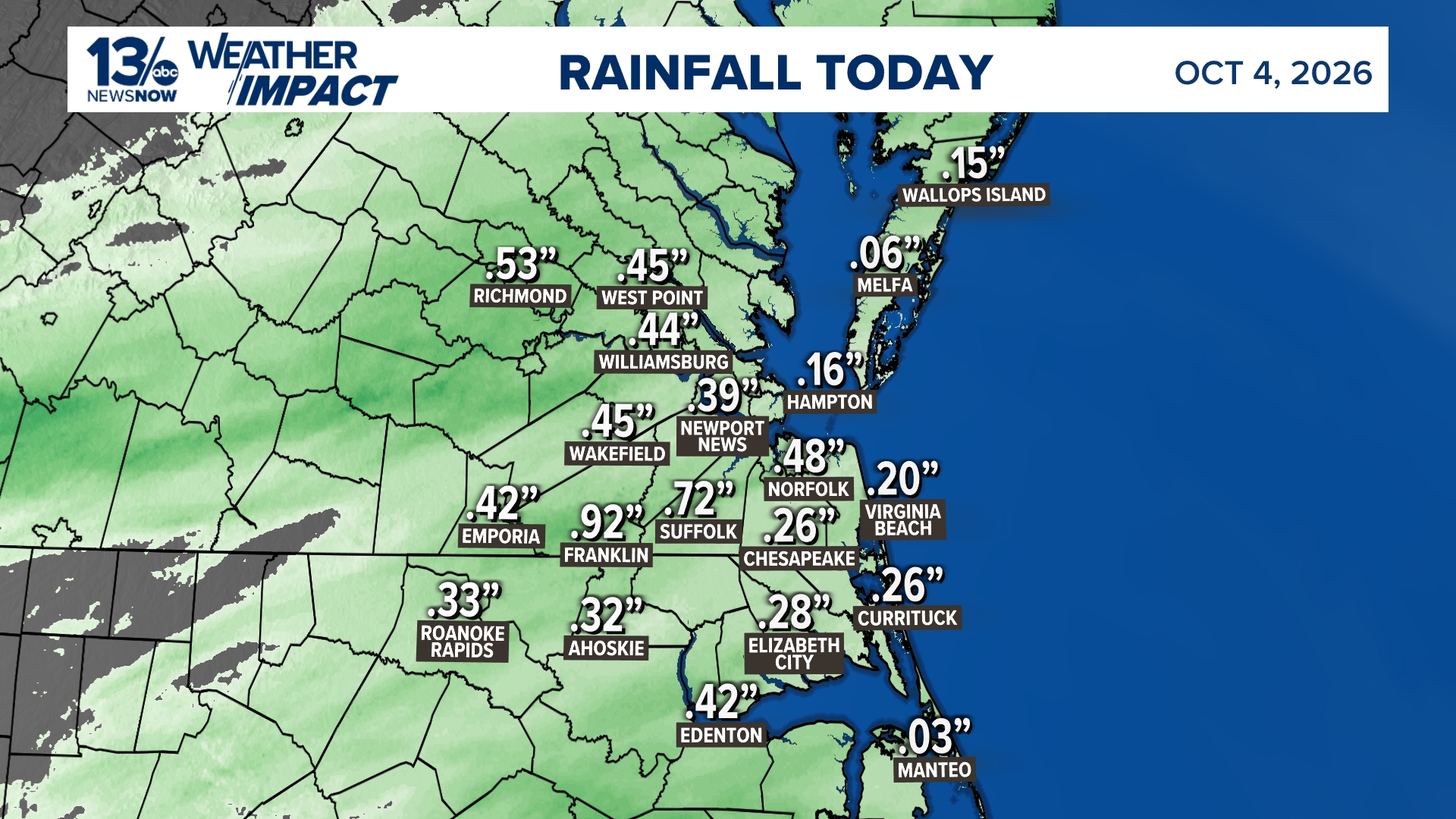 Coastal Virginia Weather Forecast Today | 13newsnow.com