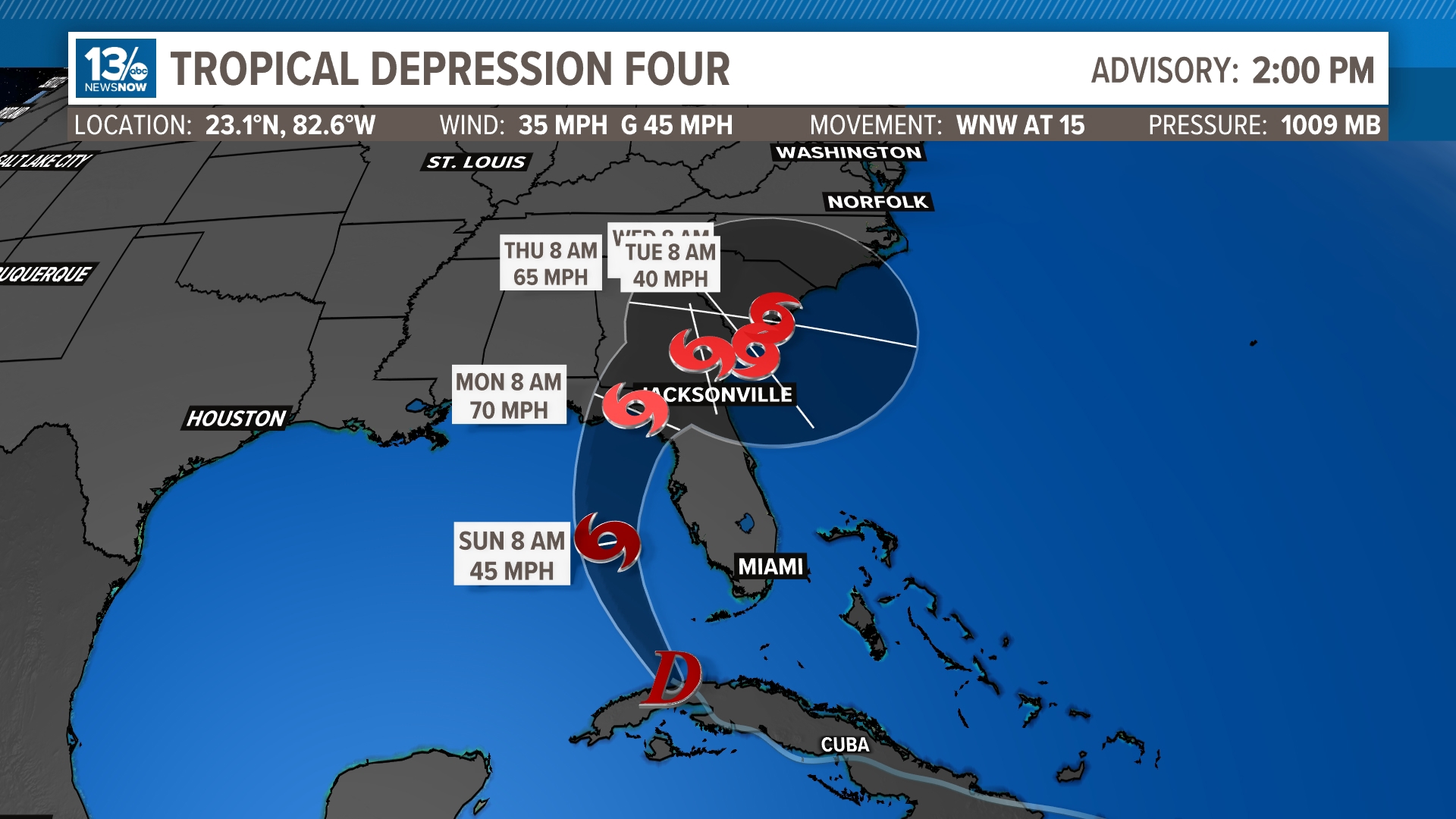 Debby Update: Tropical storm expected, Hurricane Watch in Florida ...