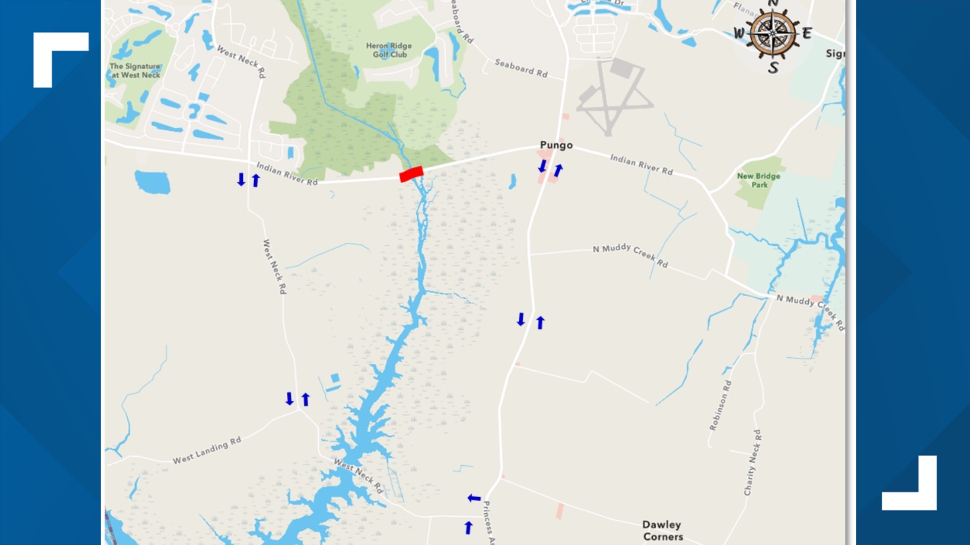 Part of Indian River Road closed due to unsafe conditions in Pungo area ...