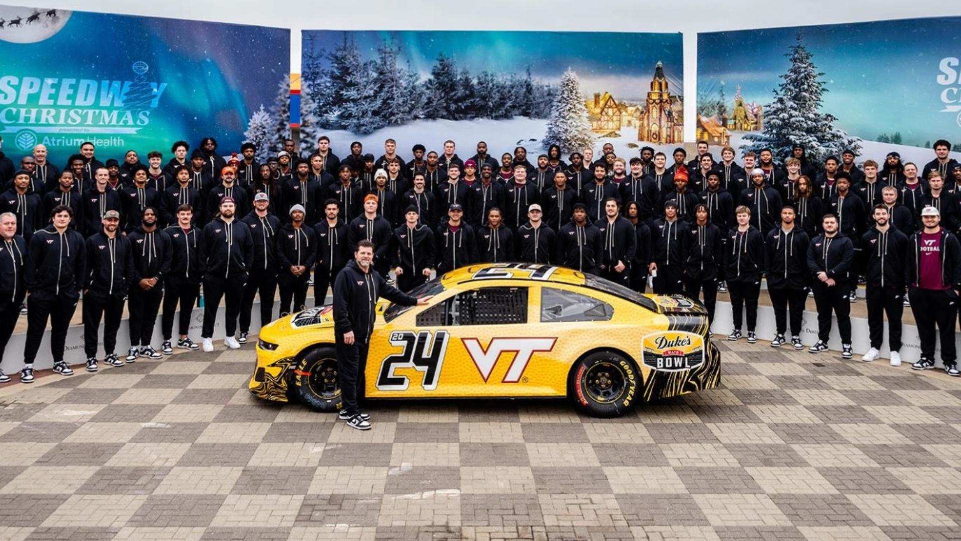 Va. Tech football team enjoys visit to Charlotte Motor Speedway ...