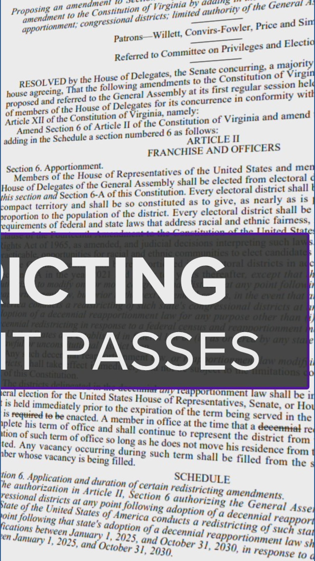Virginia Senate approves redistricting constitutional amendment ...