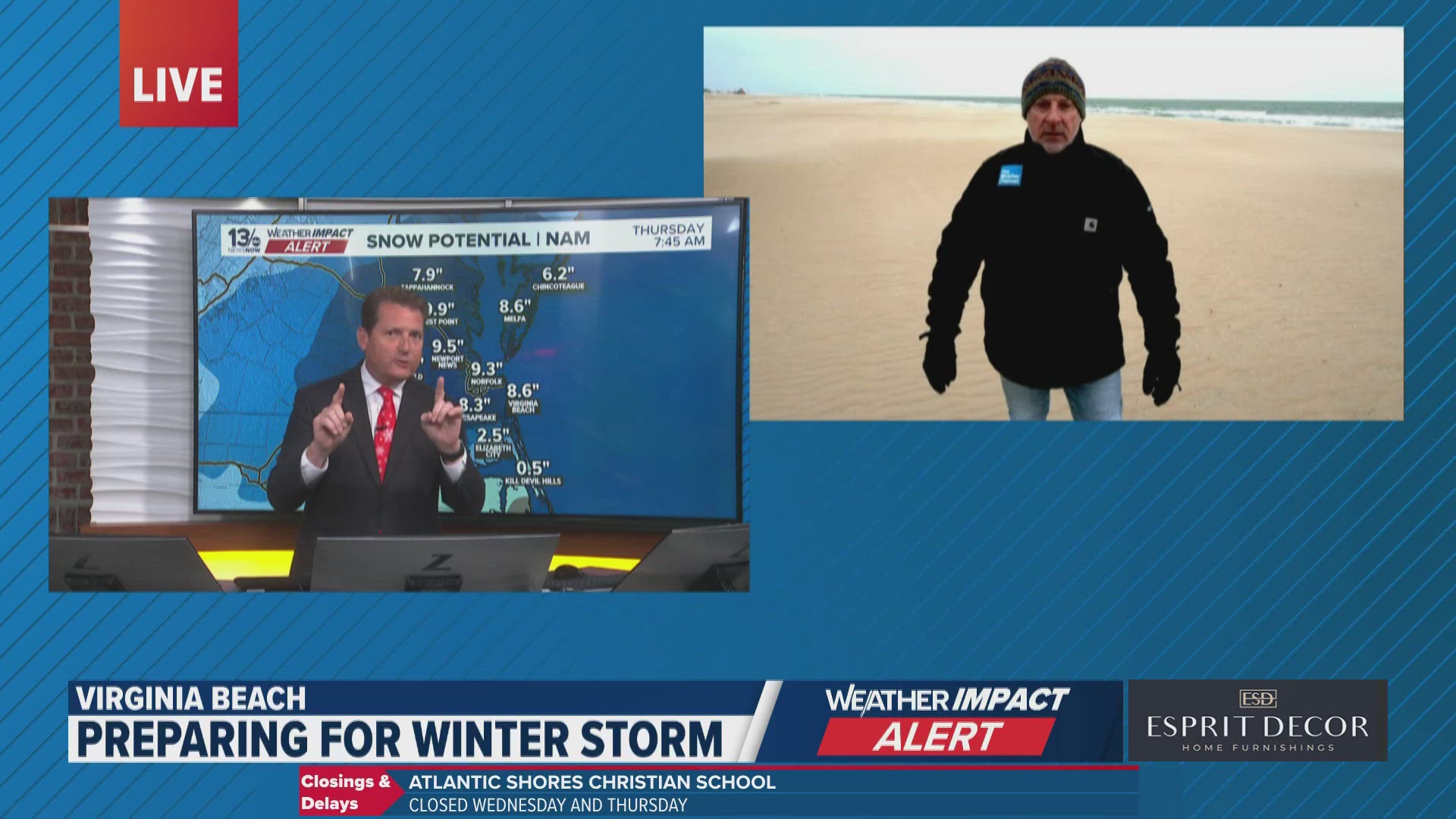 Jim Cantore visits Virginia Beach for snow storm coverage | 13newsnow.com