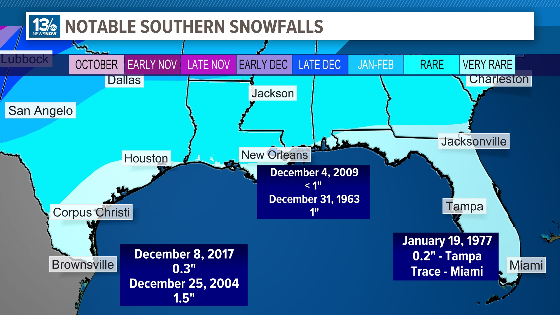 Snow in New Orleans and the Deep South? It's happened before ...