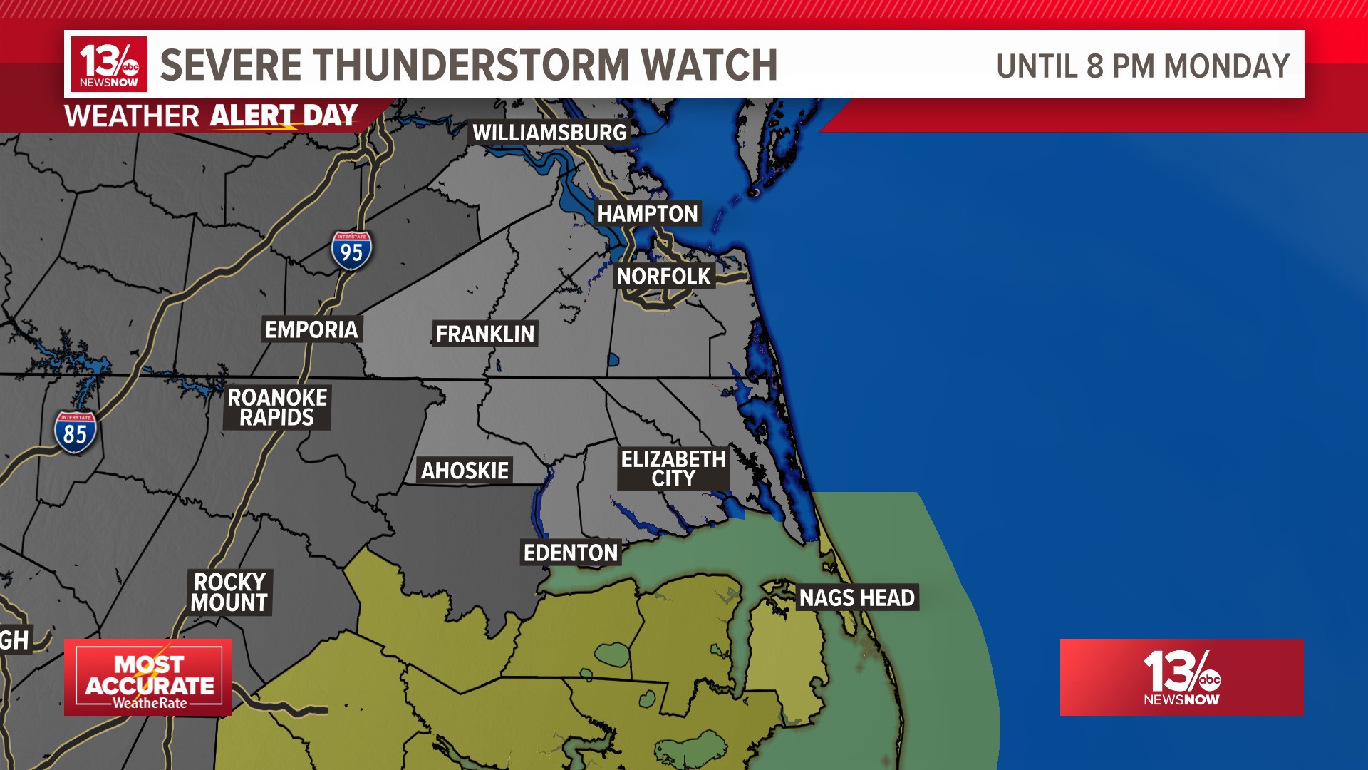 Latest on thunderstorms in Coastal Virginia, N.C. | 13newsnow.com