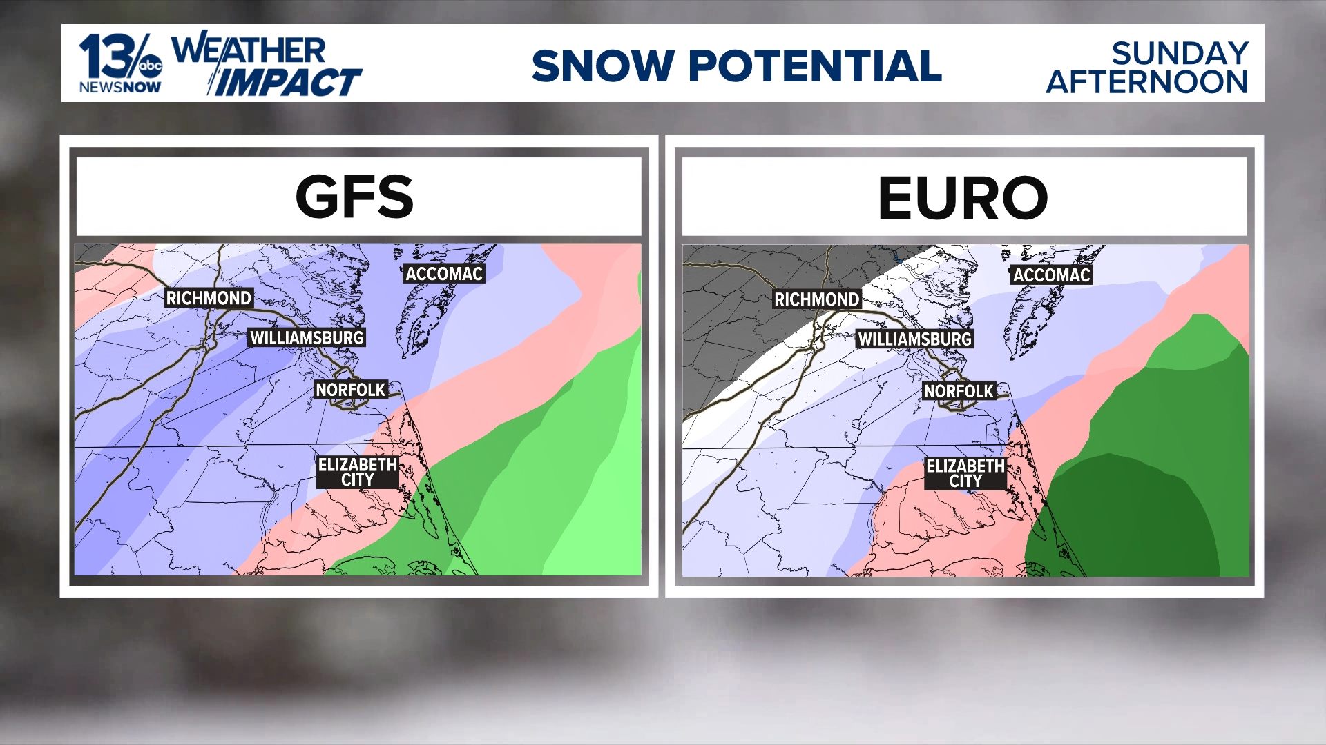 Is there a chance for wintry mix and snow this Sunday? | 13newsnow.com